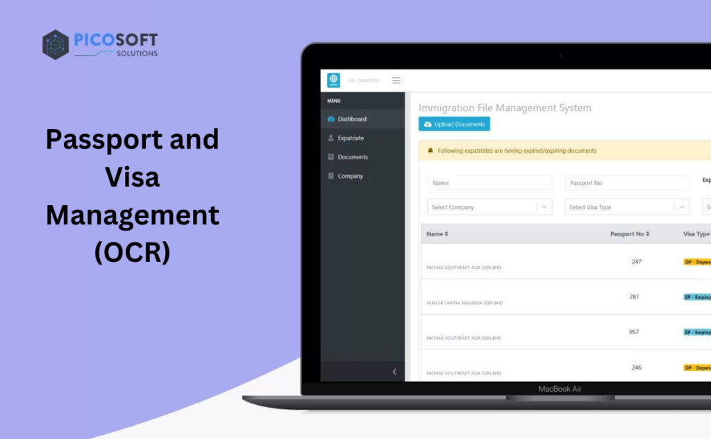 Passport and Visa Management (OCR) - Picosoft Solutions